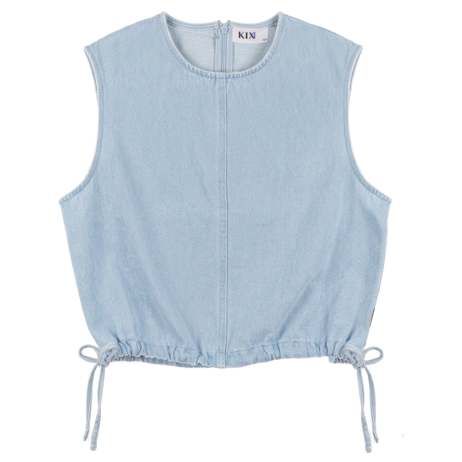 Kix Cropped Side Ties Vest - Light Blue – HIS/HERS